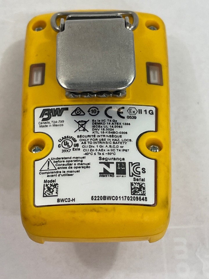 Honeywell Analytics BWC2-H BW Clip Single-Gas Detector (ml) (PBR048366 ...