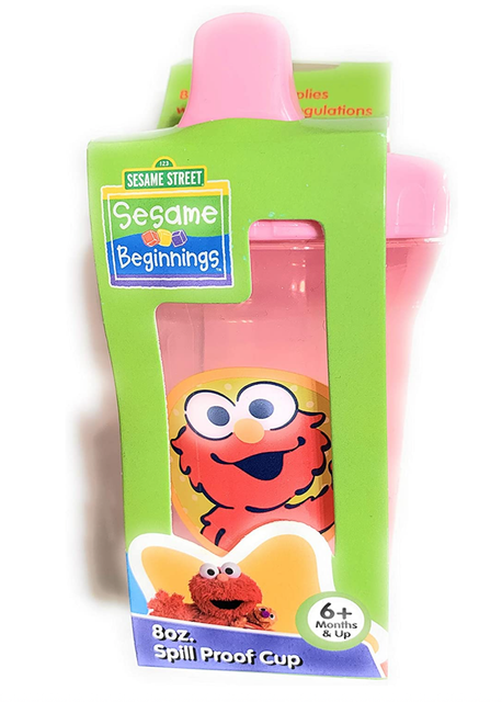 3 Sesame Street Sippy Cups Spill Proof 8 Oz. Big Bird Elmo and Cookie ...