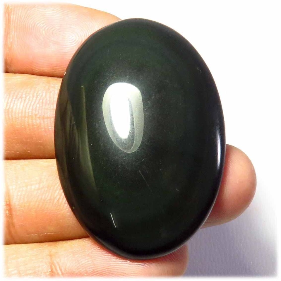 Obsidian Cabochon 40x27 mm Oval Smooth Obsidian Natural Rainbow ...