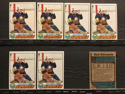 1977-78 Topps Hockey #201 Don Edwards Buffalo Sabres 7 Rookie Cards RC ...