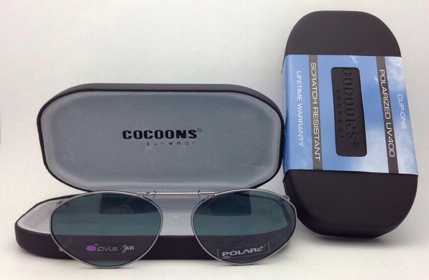 COCOONS Grey Polarized Sunglasses/Eyeglasses Over Rx Clip-on OVL 6-46 ...