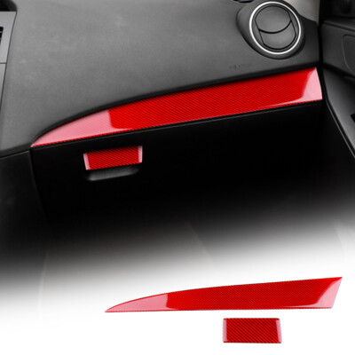 For Mazda 3 2010-2013 Red Passenger Front Dash Cover Sticker Carbon ...