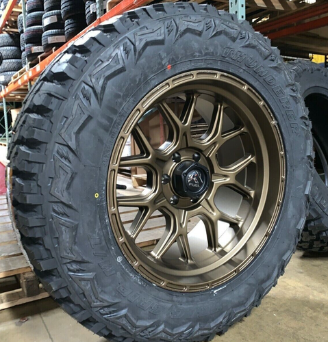 20x10 Fuel D671 Tech Bronze Wheels 35" MT Tires 5x5 Jeep Wrangler JK JL ...