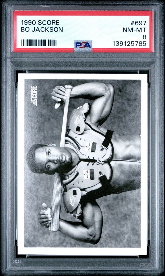 3 1990 SCORE BO JACKSON #697 BLACK WHITE BACK TO BACK TO BACK IN ROW NM ...