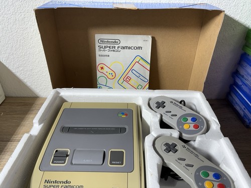 NINTENDO SNES SUPER FAMICOM CONSOLE CONTROLLER x2 SET NO POWER CABLE ...