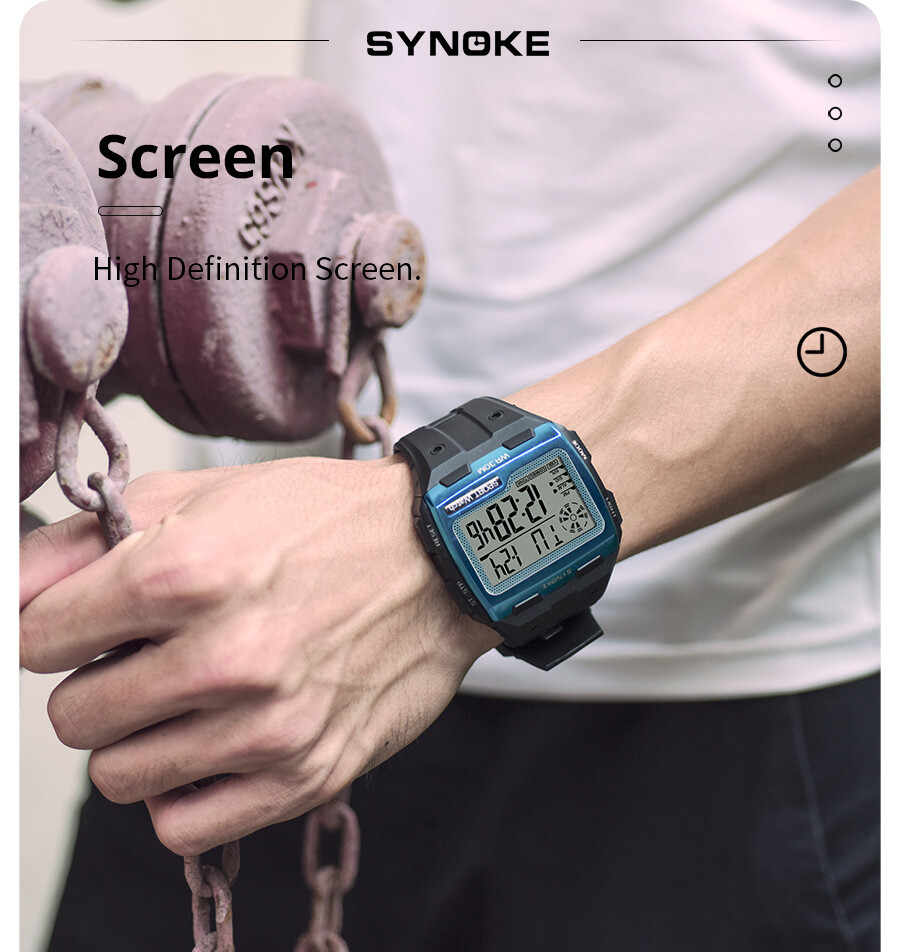 Men's Outdoor Sport Watch Waterproof Watch Digital Watch LED Large ...