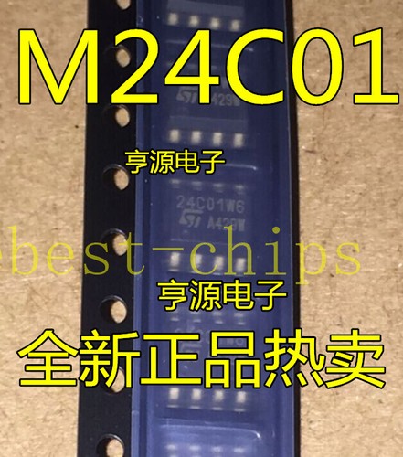 50pcs ST M24C01-WMN6TP/S 24C01WP SMD SOP-8 IC EEPROM 1KBIT 400KHZ 8SOIC ...