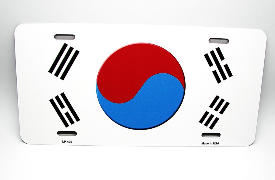 SOUTH KOREA SOUTH KOREAN FLAG METAL CAR NOVELTY LICENSE PLATE AUTO TAG ...
