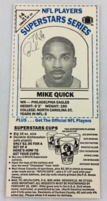 NFL 1986 Dairy Pak Football Cut Out BLUE Panel-Mike Quick, Eagles (NC ...