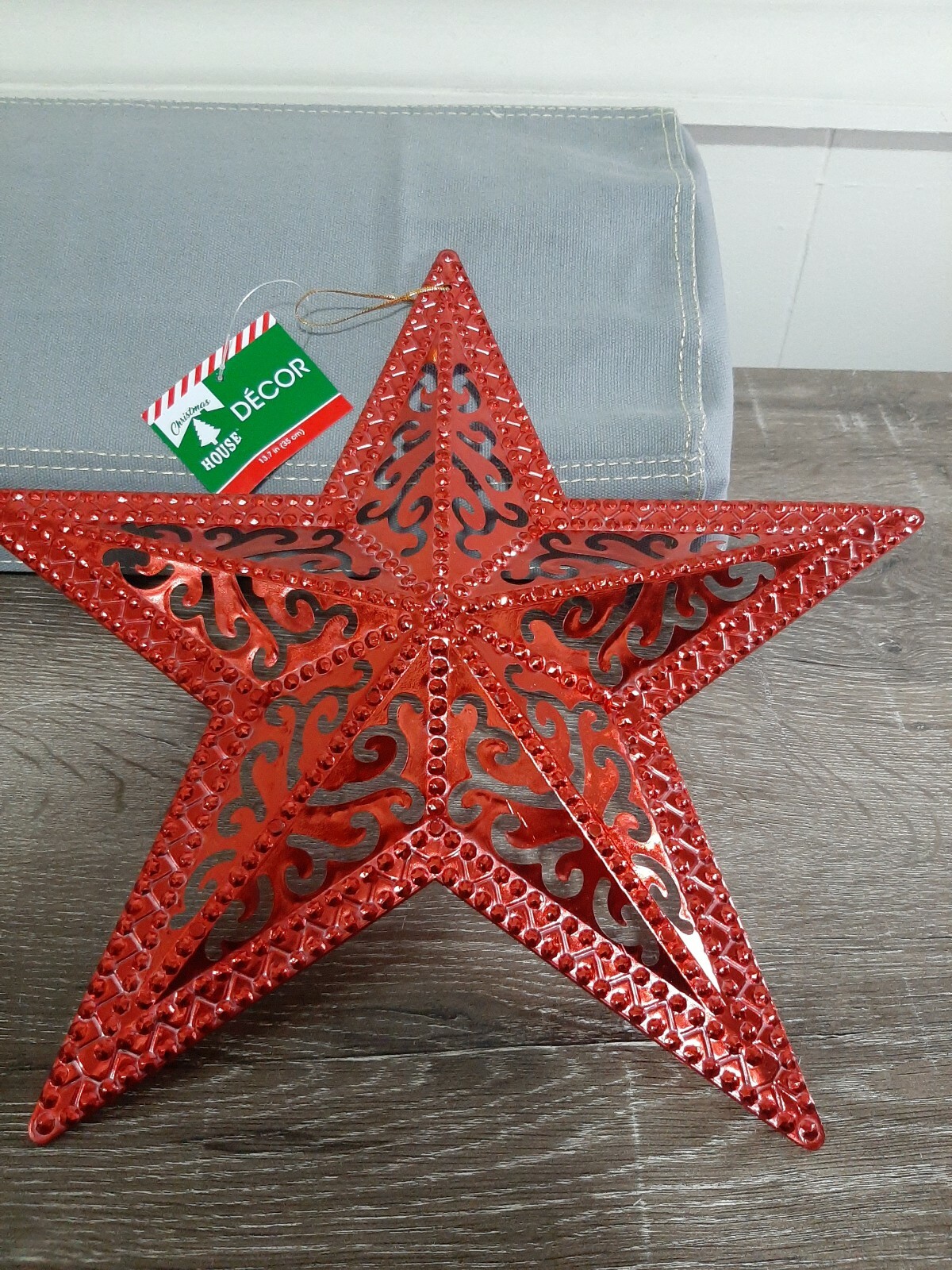 Shiney Red Holiday Star Wall Decor By Christmas House Approx 8"-Brand ...