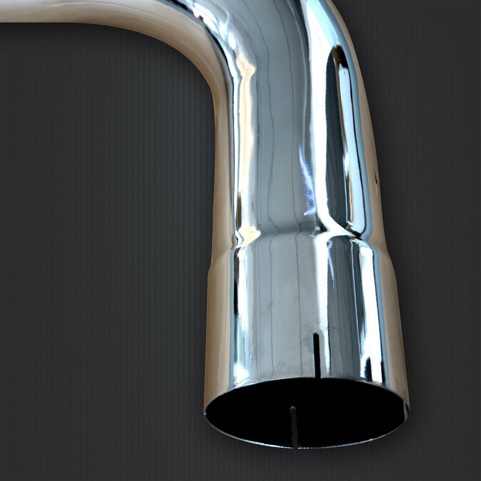 Chrome 5" ID/OD 90 Degree Exhaust Elbow Stack Pipe 5"ID x 19.5" Arms ...