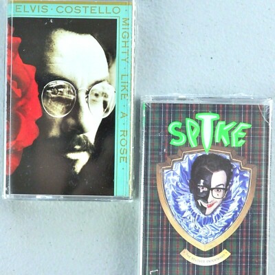 Elvis Costello Spike + Mighty Like A Rose 2 Cassette Tape Bundle Promos ...