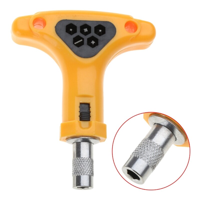 Hand Ratchet Handle Tool with Screwdriver Heads Socket Easy Mini 1/4" 6 ...