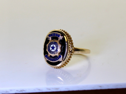 Art Deco 10K Yellow Gold Onyx Past President American Legion Auxiliary ...
