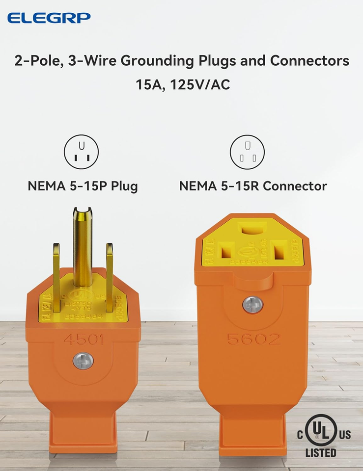Extension Cord Ends - Male and Female Replacement Plug and Connector ...