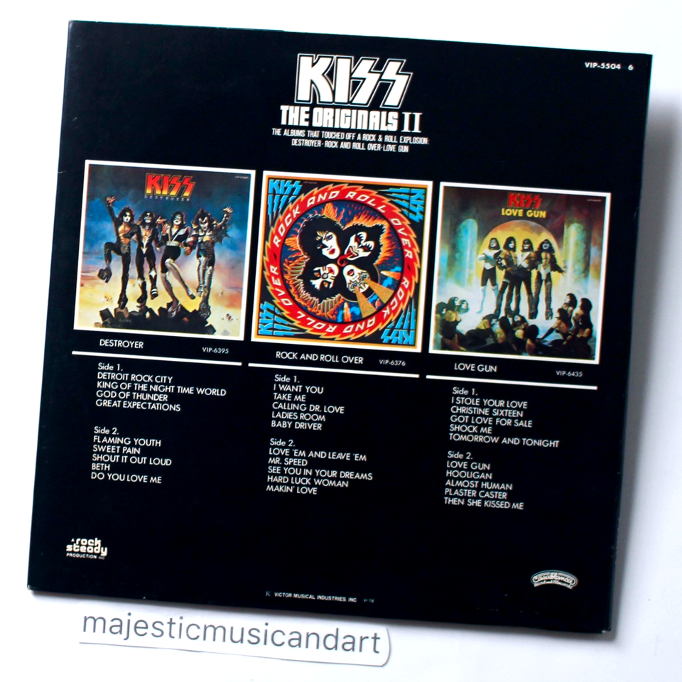 ORIGINAL 1978 KISS 3 VINYL LP LOVE GUN DESTROYER ROCK & ROLL OVER ACE ...