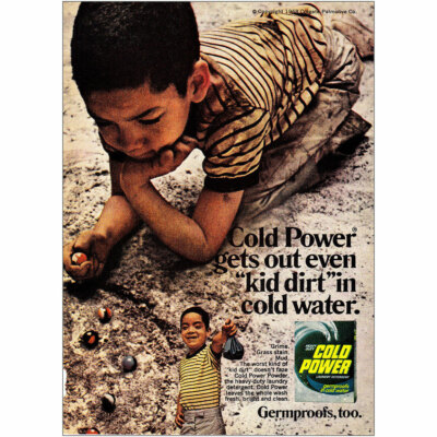 1968 Cold Power Detergent: Gets Out Even Kid Dirt Vintage Print Ad | eBay