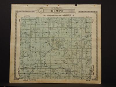 Wisconsin Lafayette County Map Belmont Township 1916 L6#36 | eBay