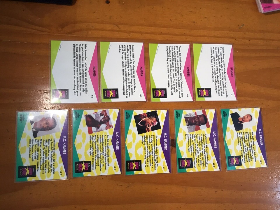 1991 Pro Set Super Stars MC Hammer US & UK Cards 9 Diff Musicards | eBay