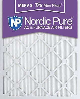Nordic Pure 10x20x1 (9 1/2 x 19 1/2 x 3/4) Tru Mini Pleat MERV 8 AC ...