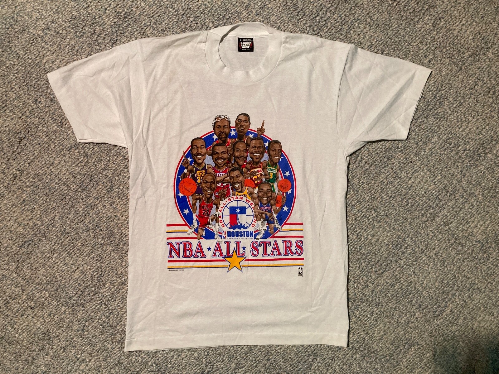 VINTAGE 1989 NBA All-Star Game T-shirt! Large shirt … - Gem