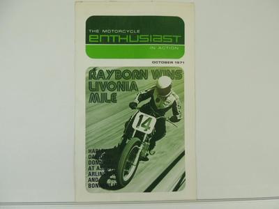 Vintage Oct 1971 Harly-Davidson MOTORCYCLE ENTHUSIAST Magazine Livonia ...