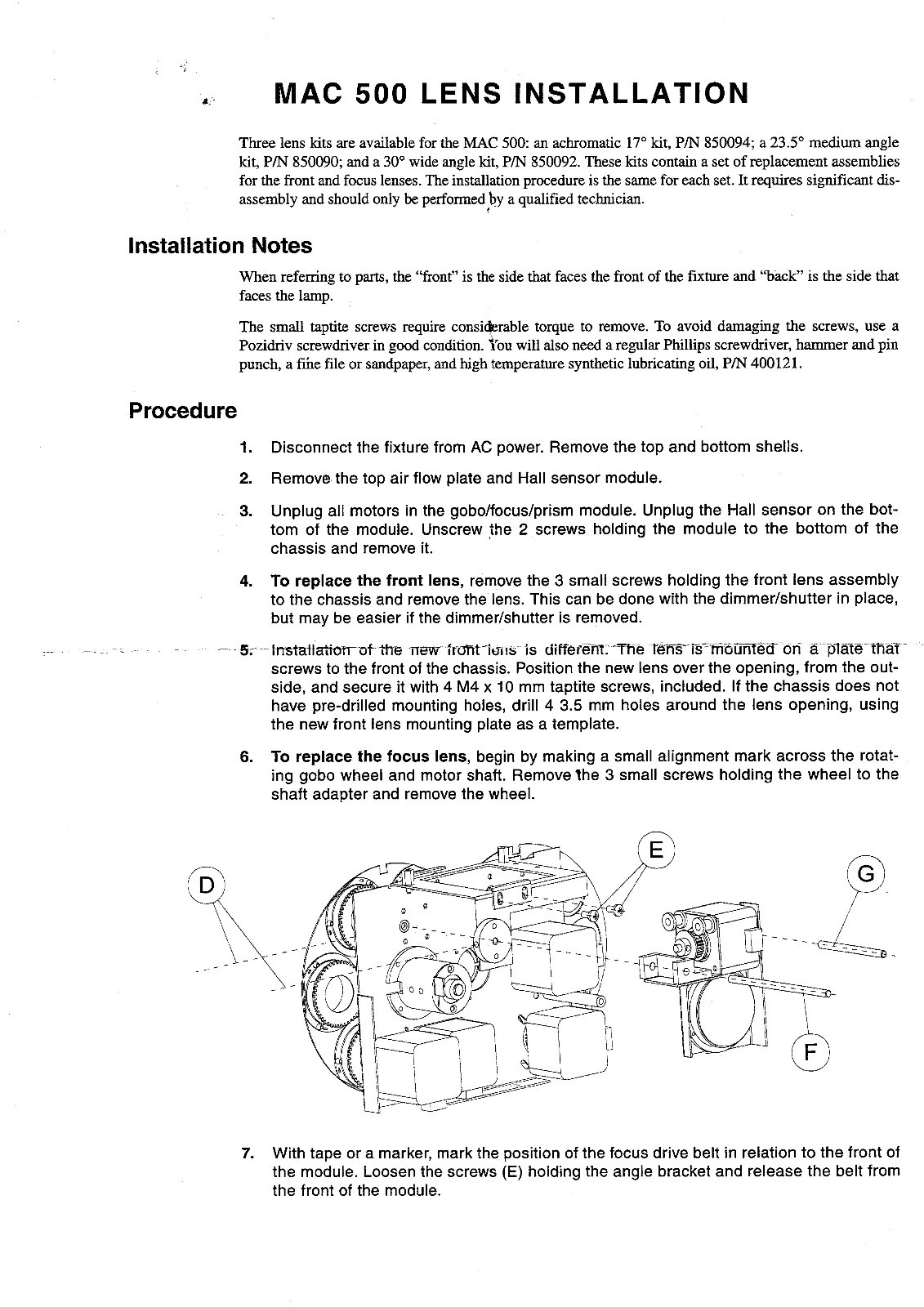 Martin Mac 500 Lens kit 23.5deg Medium Kit. Perfect condition. Stage ...