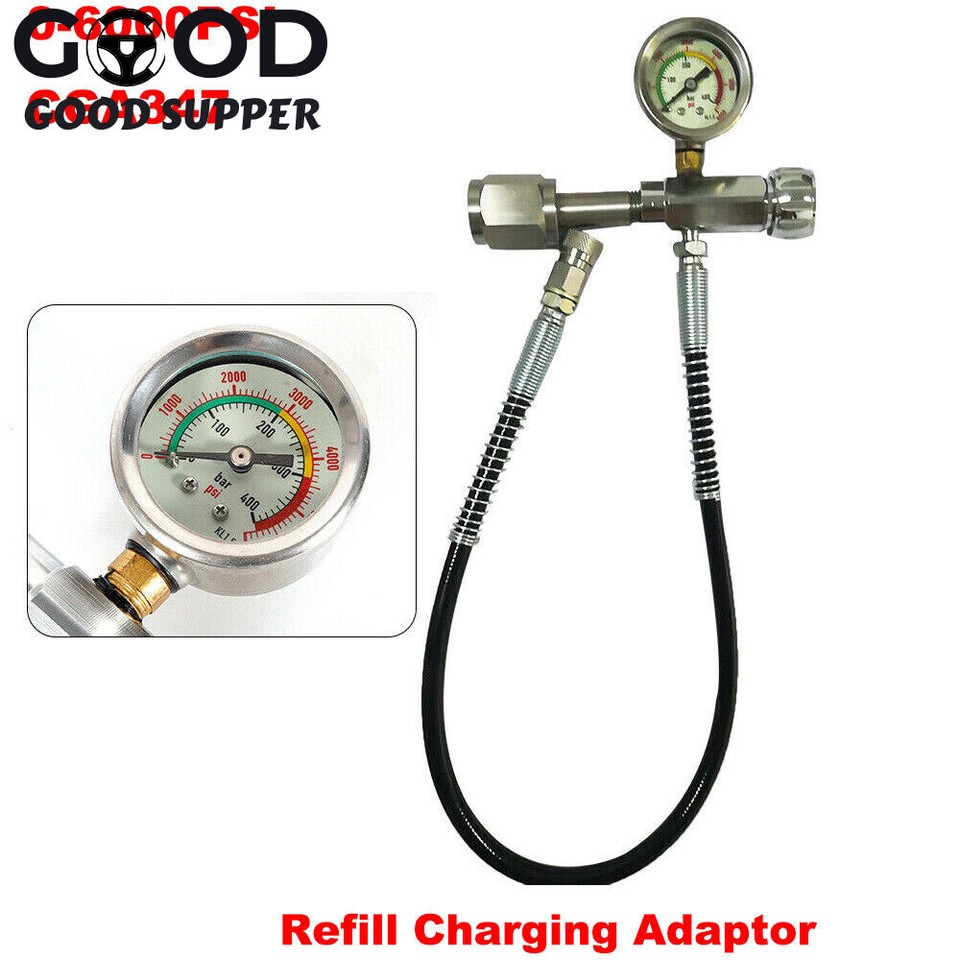 Paintball Fill Station Kit PCP SCBA Charging Refill Adapter + 60cm Hose ...