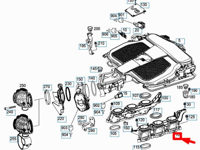 2013 W212 MERCEDES E350 3.5l M276 Engine Left Driver Side Intake ...