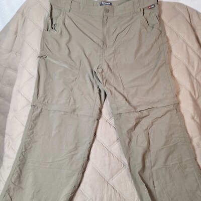 SIMMS Fishing Convertible Pants Mens Sz XXL Beige Hiking Outdoors ...