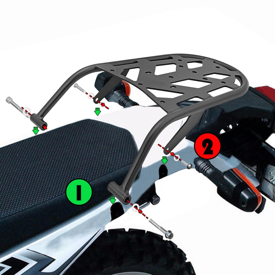 Black Heavy Duty Rear Luggage Rack Carrier For 2008-2025 Yamaha XT250 ...