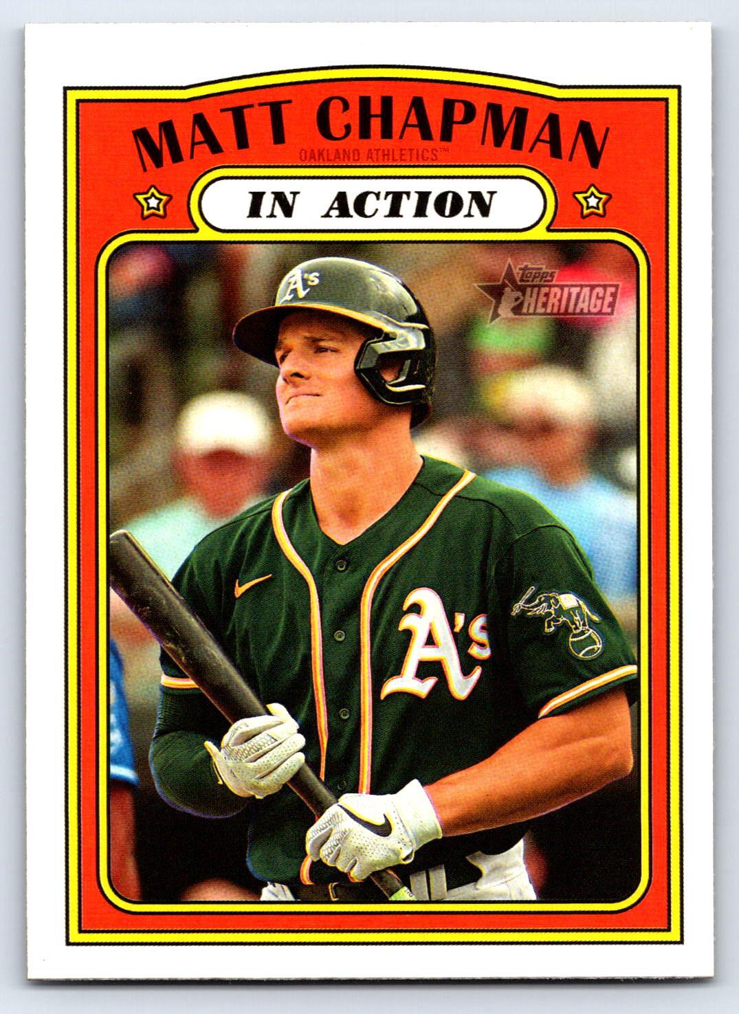 2021 Topps Heritage #124 Matt Chapman Oakland Athletics BASEBALL Card ...