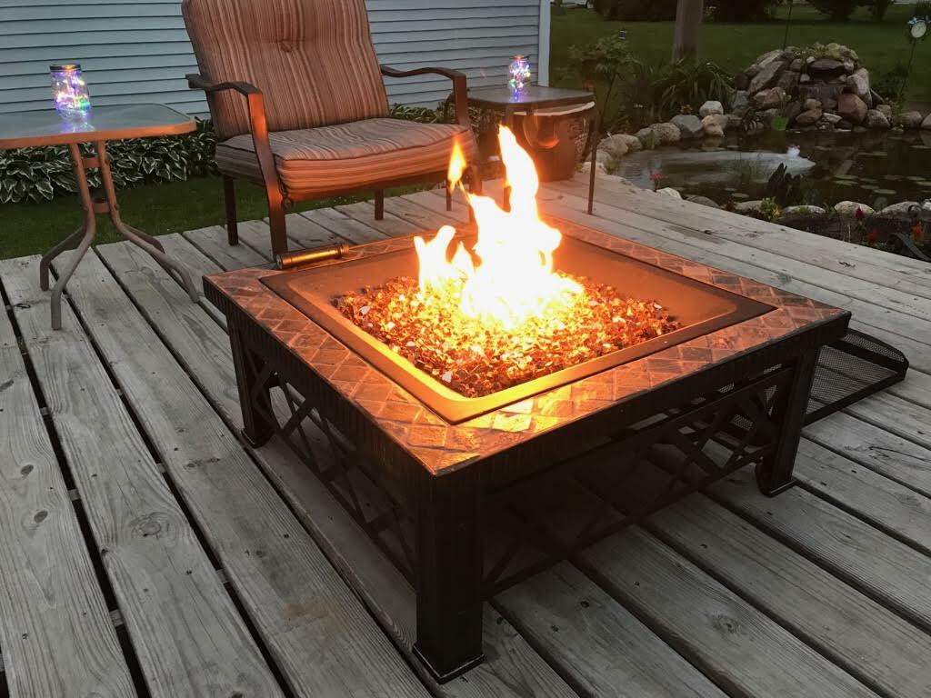 To Build Propane Fire Pits For Decks Brown Modern Square Steel Outdoor