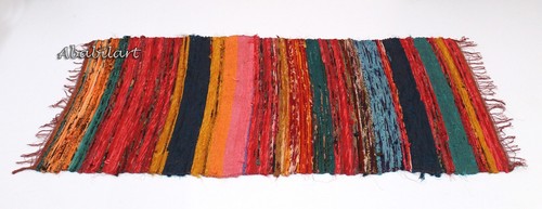 2x3 Ft Indian Cotton Chindi Rug Floor Decor Colorful Rugs Bathroom ...