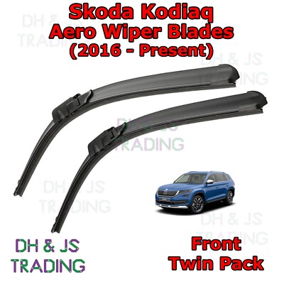 (16-19) Skoda Kodiaq Aero Wiper Blades / Front Windscreen Flat Blade ...