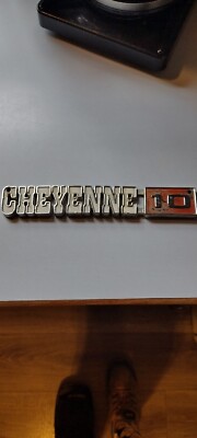 Vintage Original Cheyenne 10 Emblem Truck Pick Up Metal White | eBay