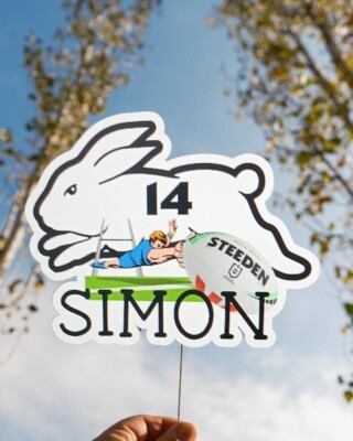 South Sydney Rabbitohs NRL personalised Cake Topper. STEEDEN, RUGBY ...