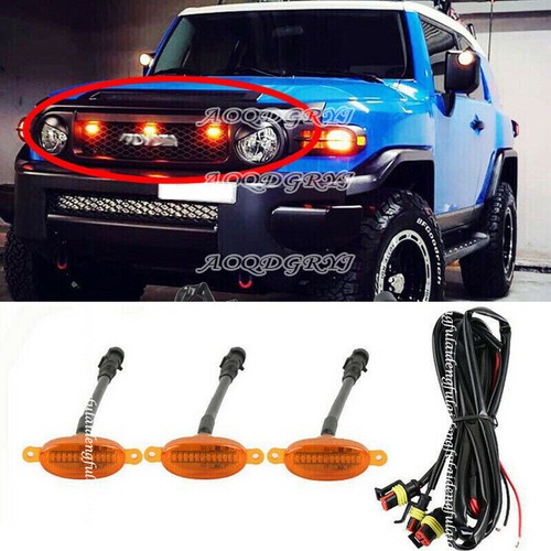 Raptor Style Amber Lens Front Grille LED Lights For Toyota FJ Cruiser ...