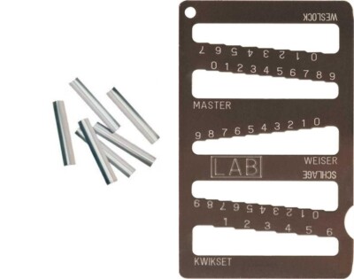 5-IN-1 Key Gauge Depth Decoder Schlage Kwikset Master & 25 Lab Shims ...