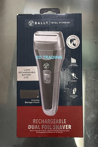 BALLY TOTAL FITNESS Men's Rechargeable DUAL FOIL SHAVER w/ Pop-up ...