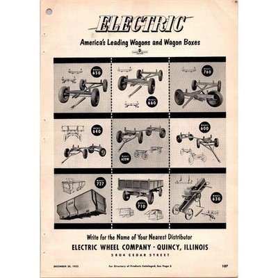 Electric Wheel Company Leading Wagons and Wagon Boxes Quincy IL 1953 Ad ...