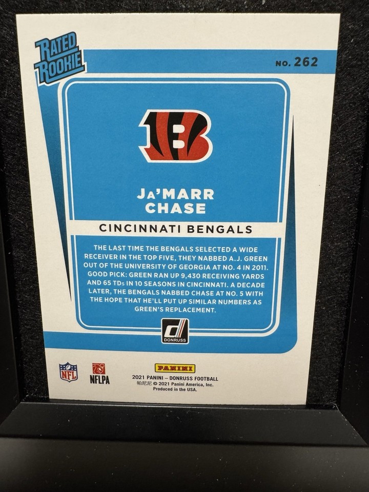 2021 Donruss Jamarr Chase RC Rated Rookie Cincinnati Bengals #262 ...