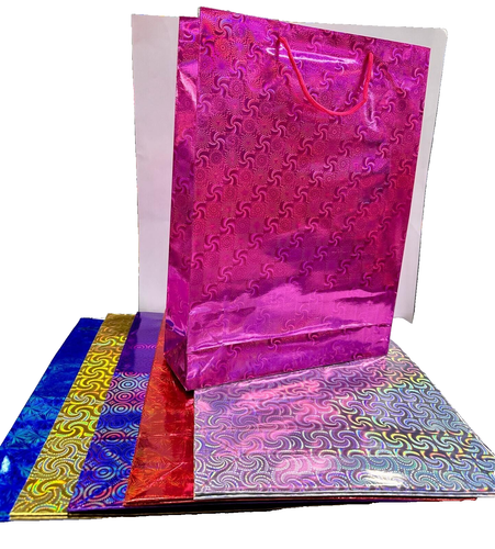Colorful Shiny Paper Gift Bags 12-Pack – 12.50"x3.75"x17" | eBay