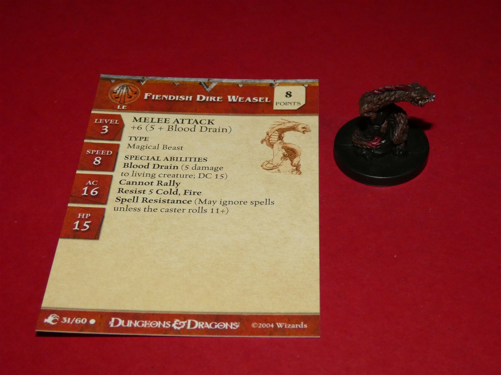 D&D Miniatures: Aberrations 31/60: Fiendish Dire Weasel with Card | eBay