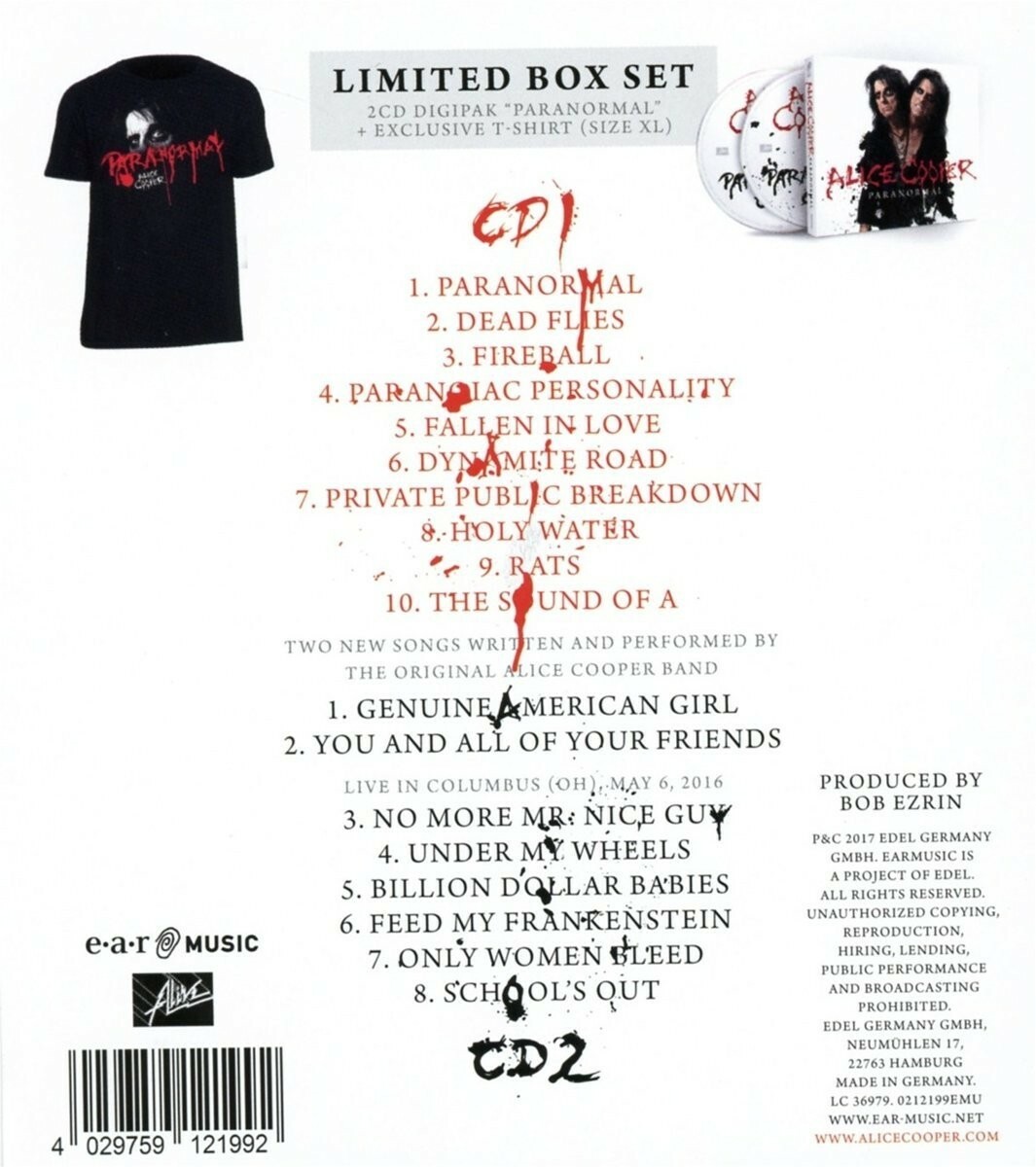 ALICE COOPER - PARANORMAL (LIMITED BOX SET) CD+T-SHIRT NEW | eBay