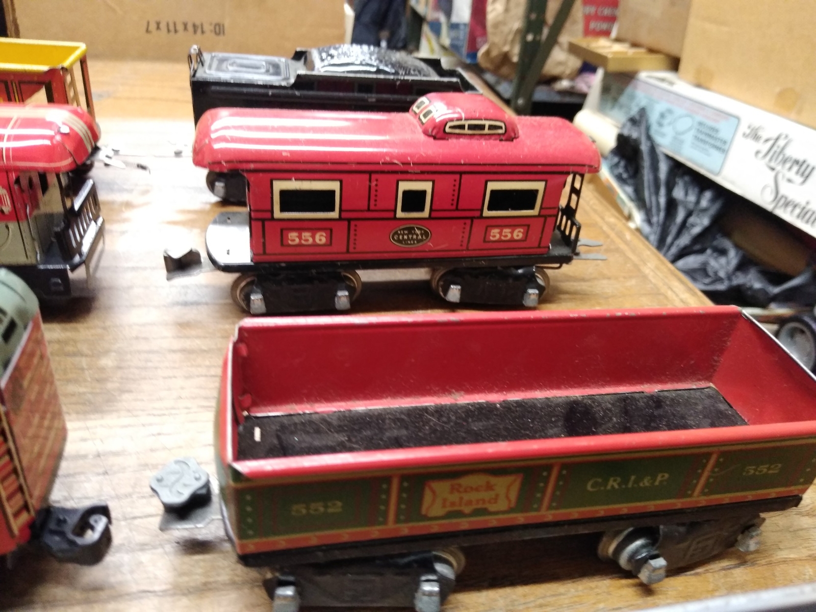 Vtg Marx Train Set 2 Steam Engines 10 Cars Layout Buildings Background ...