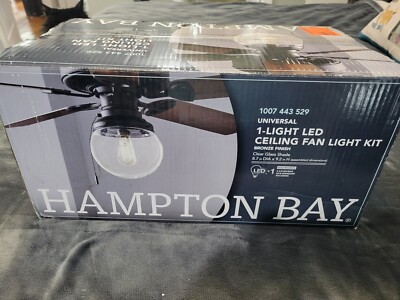 New Hampton Bay Universal 1-light LED Ceiling Fan Light Kit, Bronze ...