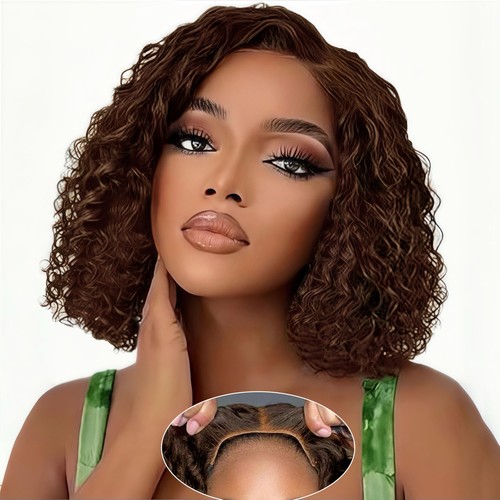 Bob Wig Human Hair Glueless Wigs Human Hair Pre Plucked Pre Cut Water ...