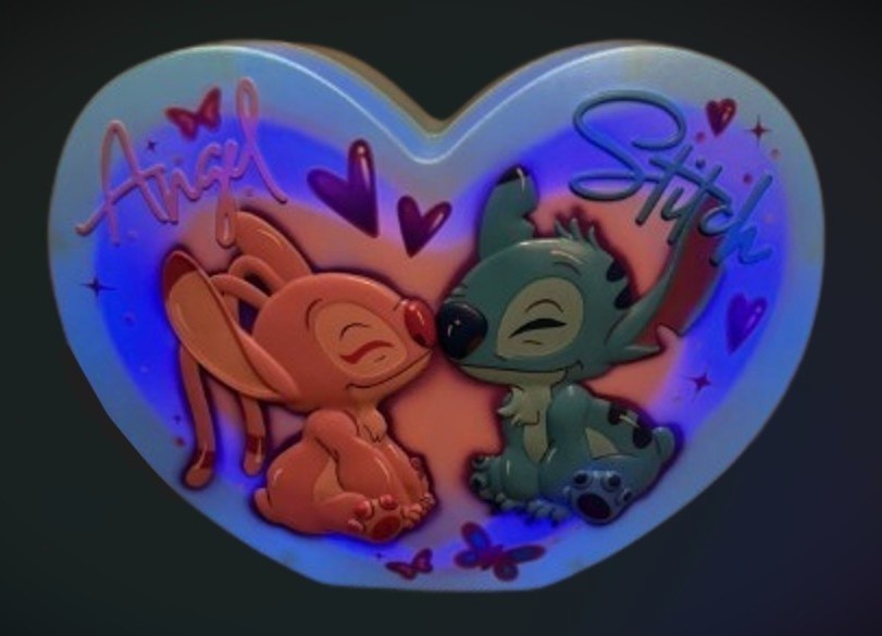 NEW 2026 Disney STITCH & ANGEL Light Up Popcorn Bucket Heart Valentines ...