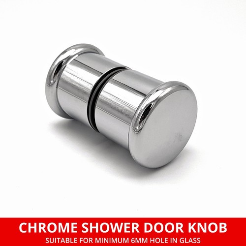 Shower Enclosure Door Knob Handles Chrome | 6mm Glass Hole | 75mm Wide ...